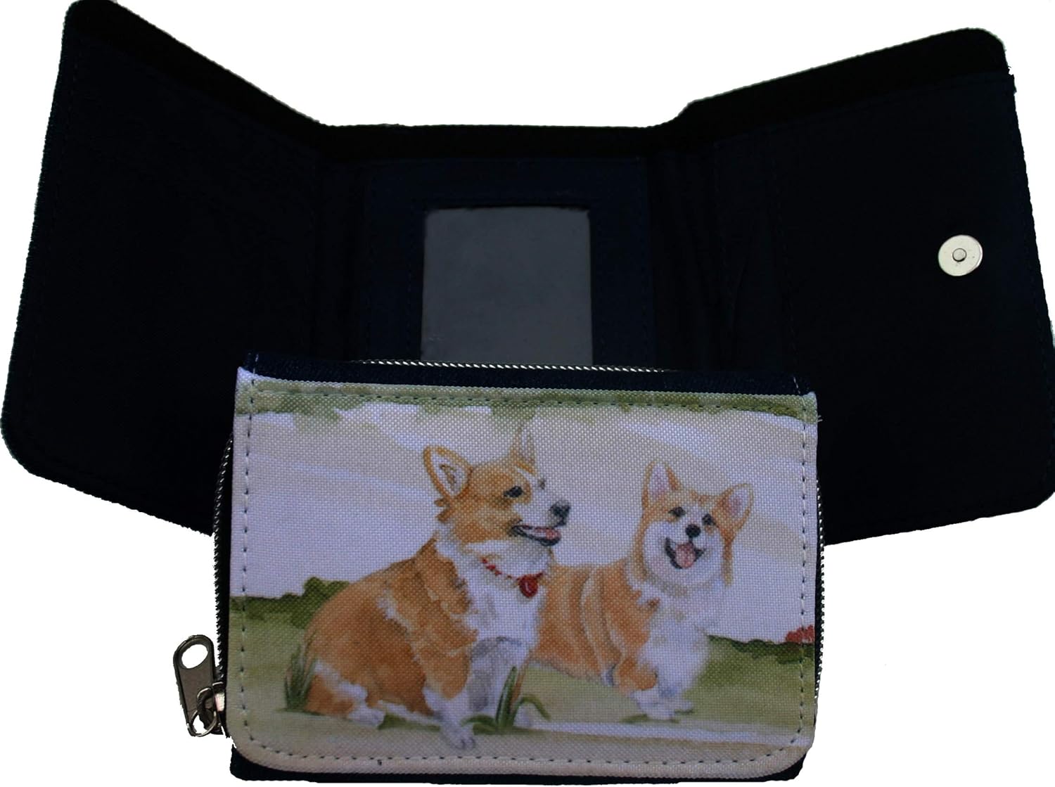 Amazon.com: CORGI DOG DENIM TEXTILE PURSE design Sandra Coen : Clothing ...