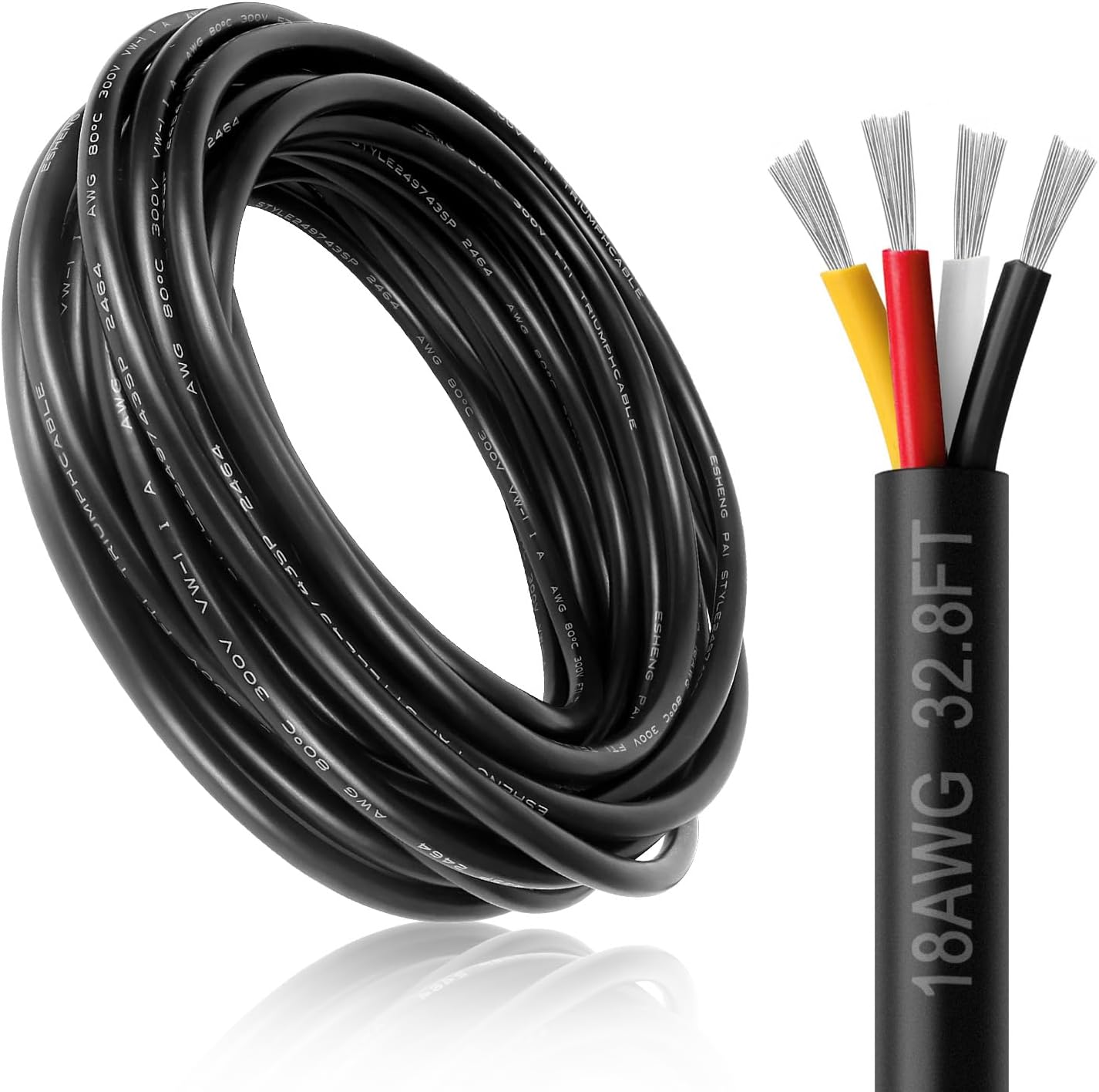 Amazon.com: Mediabridge™ 16AWG 4-Conductor Speaker Wire (100 Feet ...