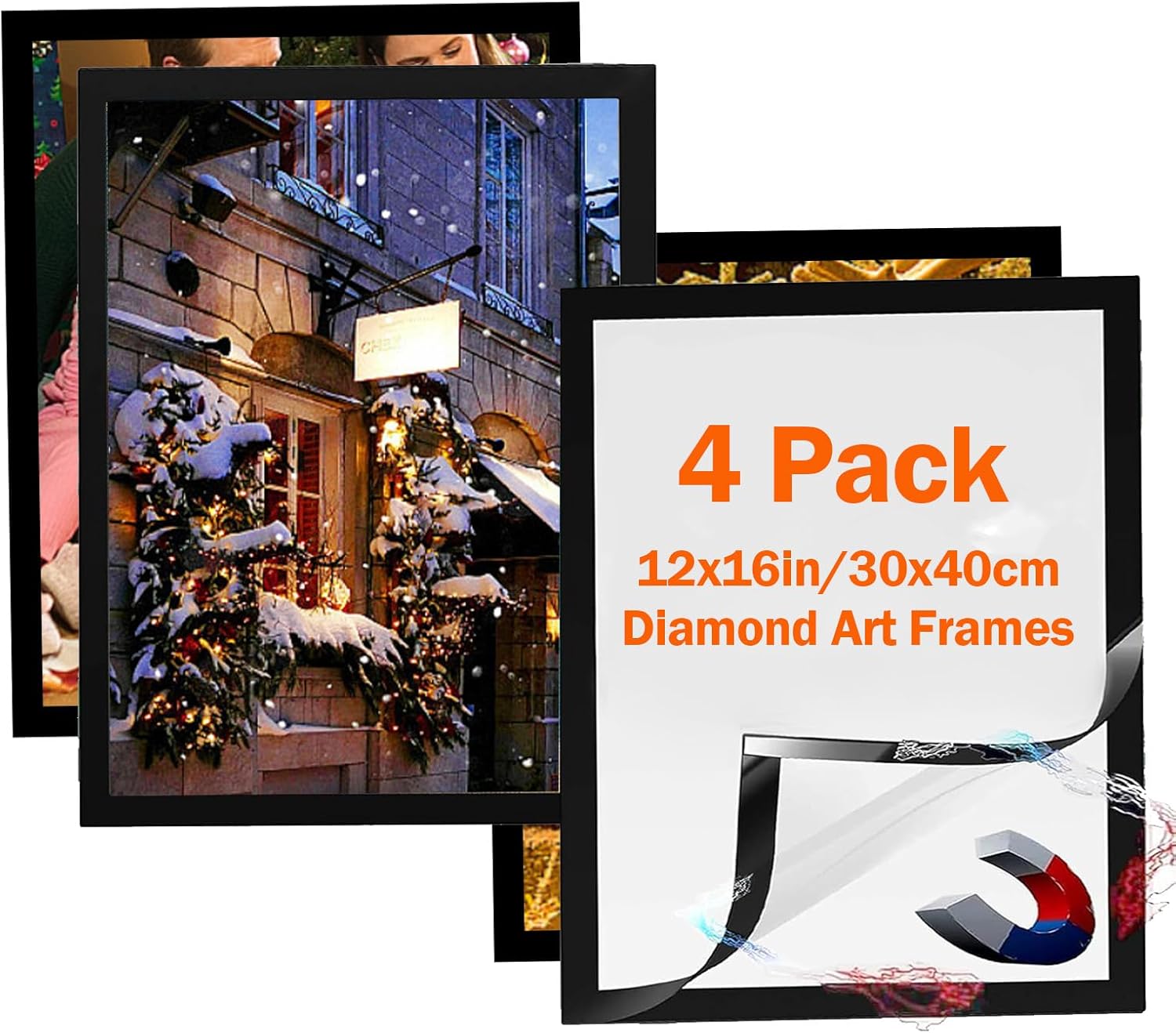 Amazon.com - Diamond Art Frame 12x16 Inch - 4 Pack Diamond Frames 30x40 ...