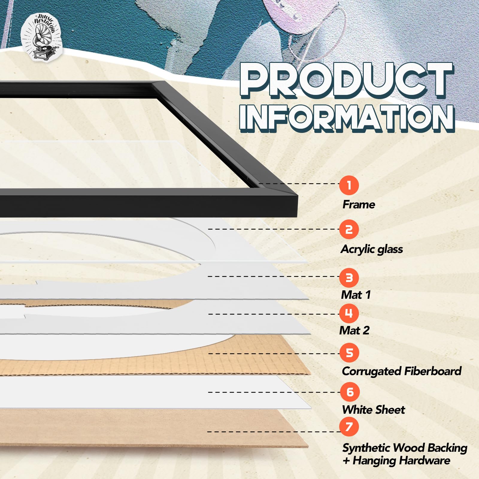 Snapklik.com : Colingmill 2 Pcs Vinyl Record Frame, Wall Mounting ...
