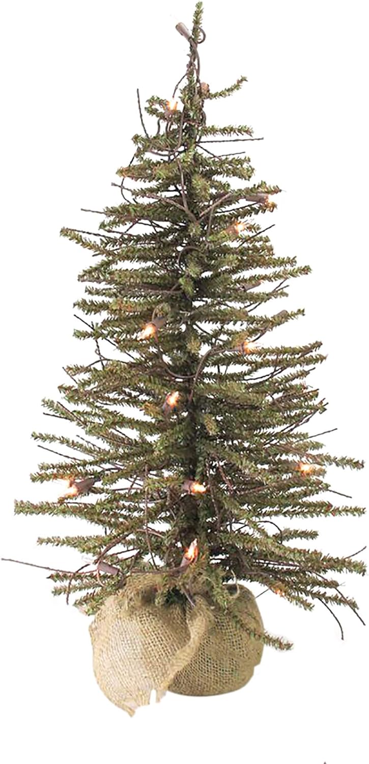 Amazon.com: Northlight 4' Pre-lit Potted Twig Slim Artificial Christmas ...