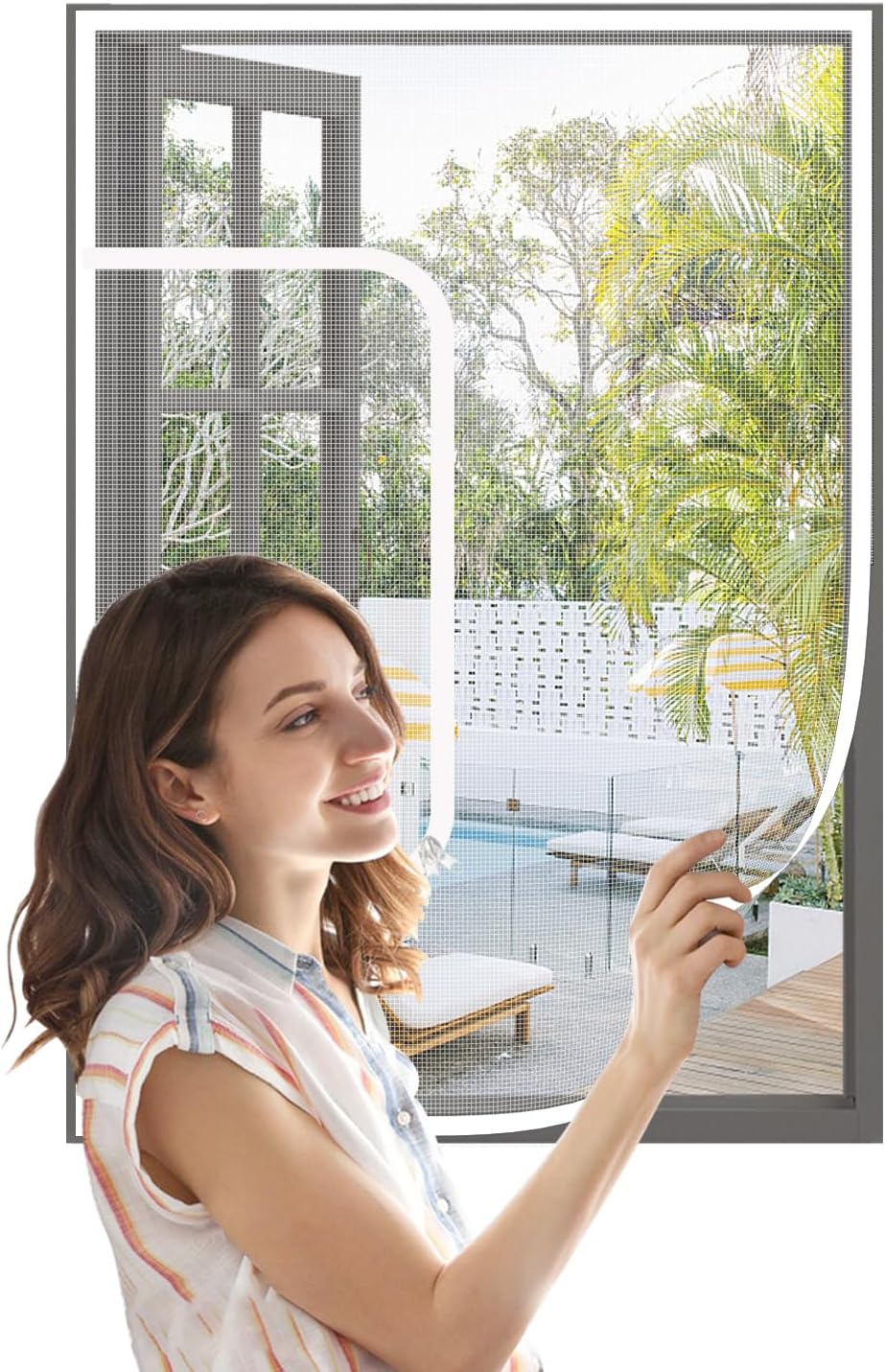 SHRRL Upgraded Window Screen, Adjustable Mesh Screen fits Max. 35'' x ...