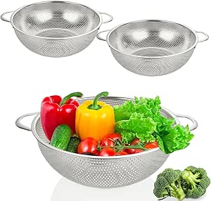 APACALI 3 PCS Colander Stainless Steel, 22.5cm Stainless Steel ...