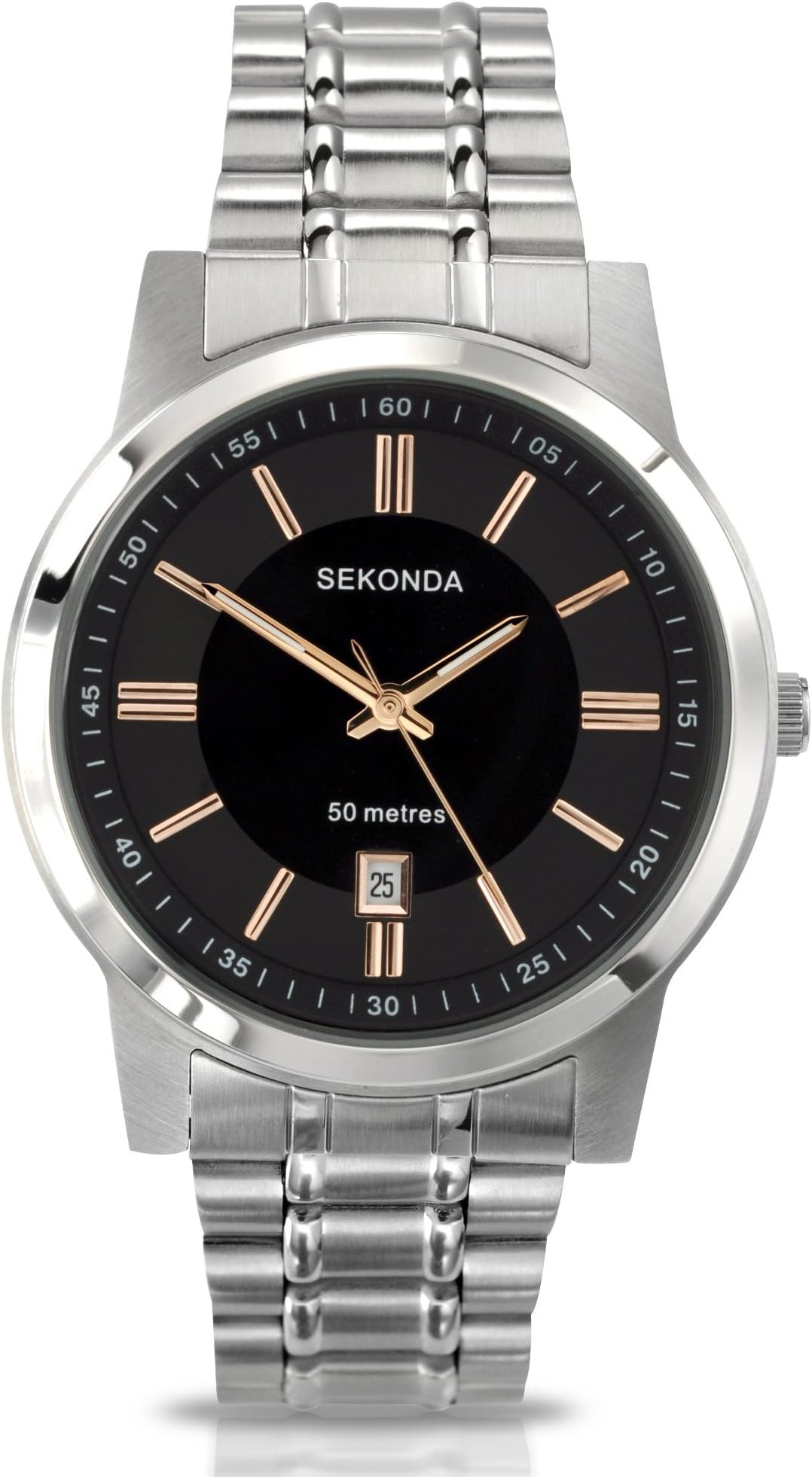 Sekonda Gents Analogue Quartz Watch with Green Dial and Silver ...