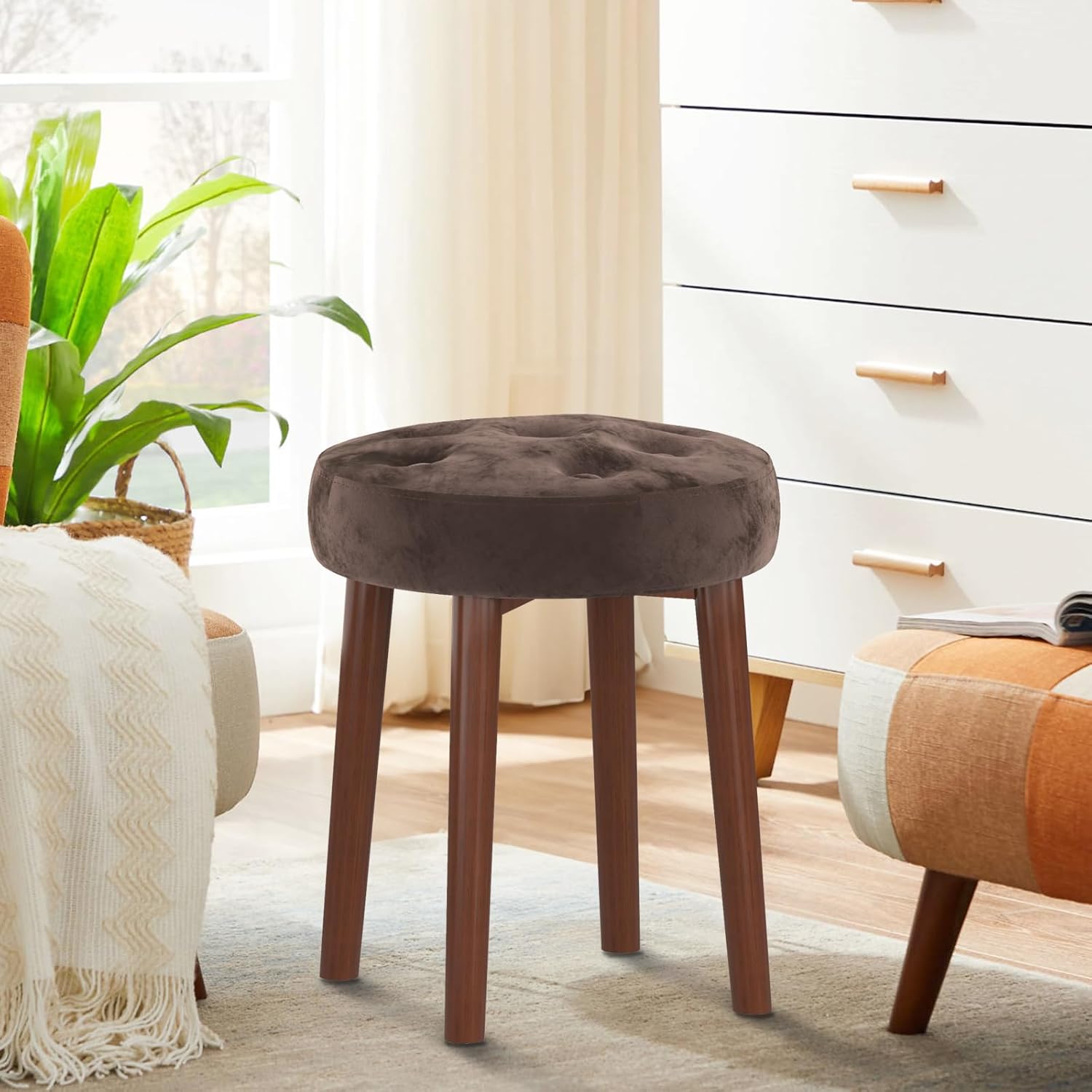 Amazon.com: yoyomax Vanity Stool, Vanity Chair, Round Makeup Vanity ...