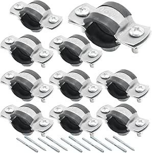 Pipe Clamp Assortment 6mm(0.24") Two Hole U-Bracket Thicken Pipe Strap ...