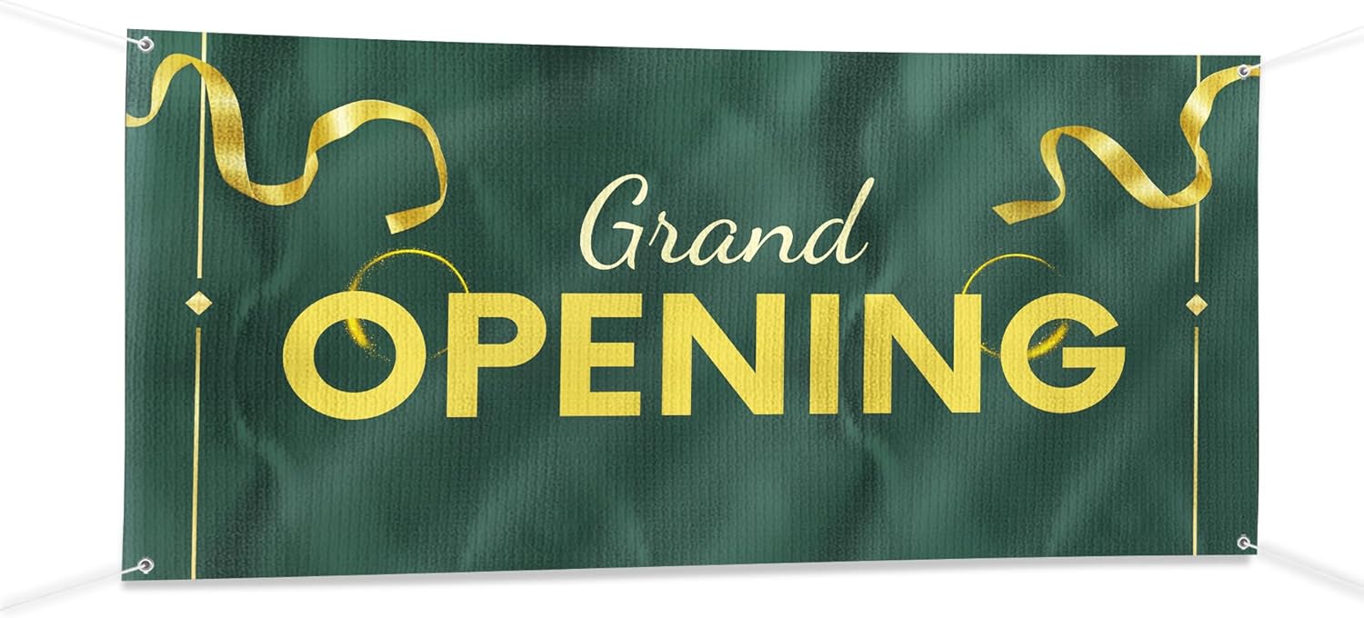 Amazon.com: Grand Opening Banner Sign For Outdoor-Indoor Use 4x2 Ft ...