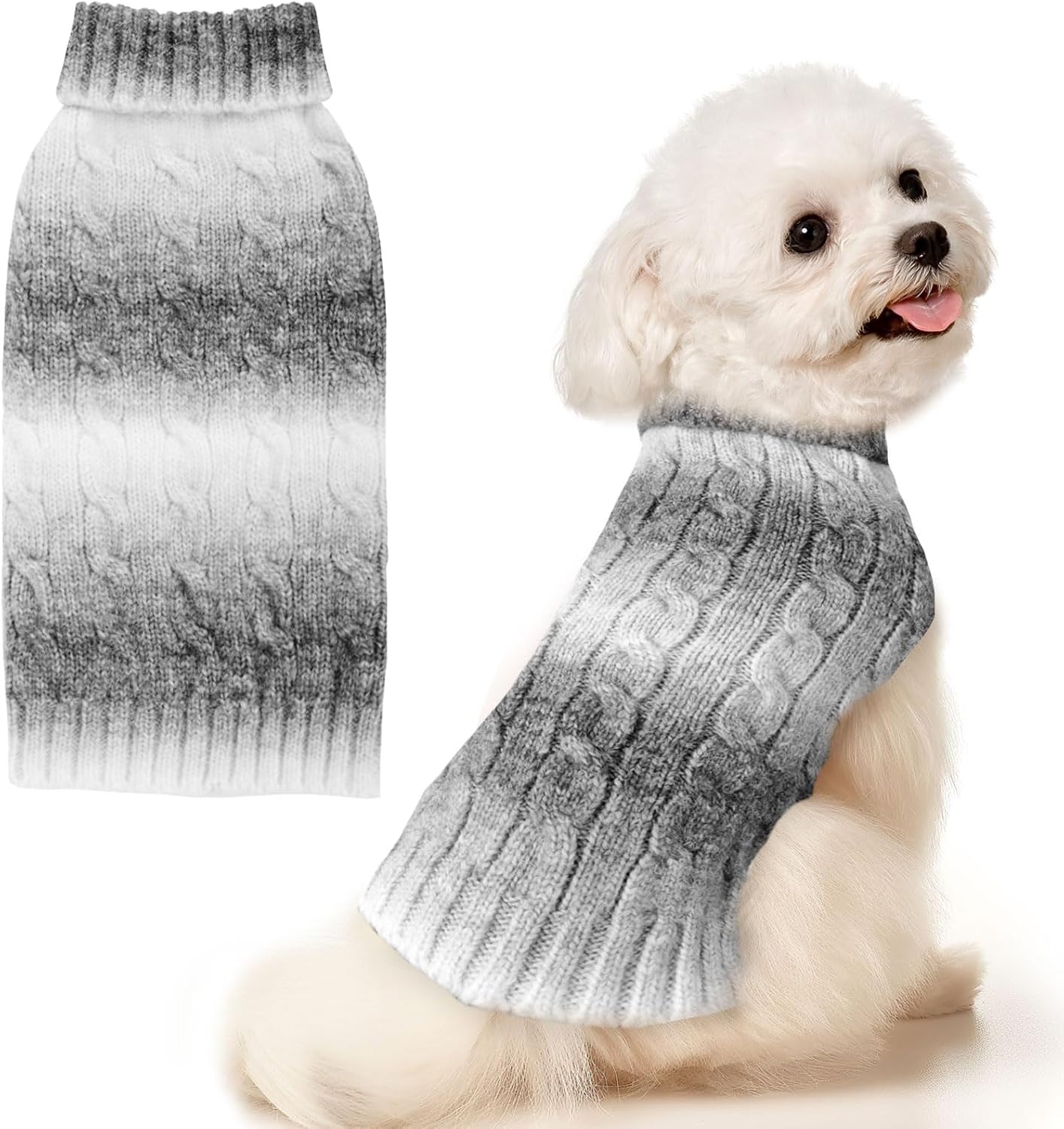 Amazon.com : AXIIJGL Dog Sweaters For Small Dogs Cute Gray Gradient ...