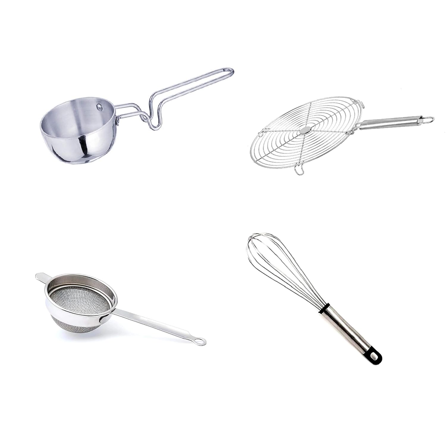 Out of The Wrap Kitchen Utensils Set of 4 Tadka Pan/Whisk Egg Beater ...