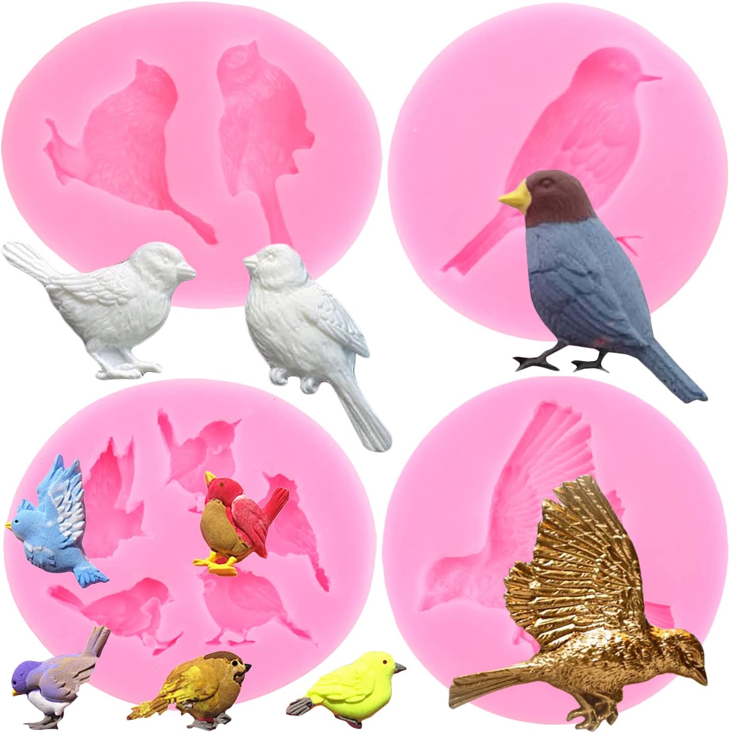 Amazon.com: LKDQUTHM Bird Silicone Mold Birds Chocolate Fondant Molds ...