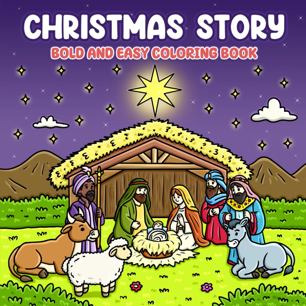 Christmas Story Coloring Book: Bold And Easy Christmas Coloring Book ...