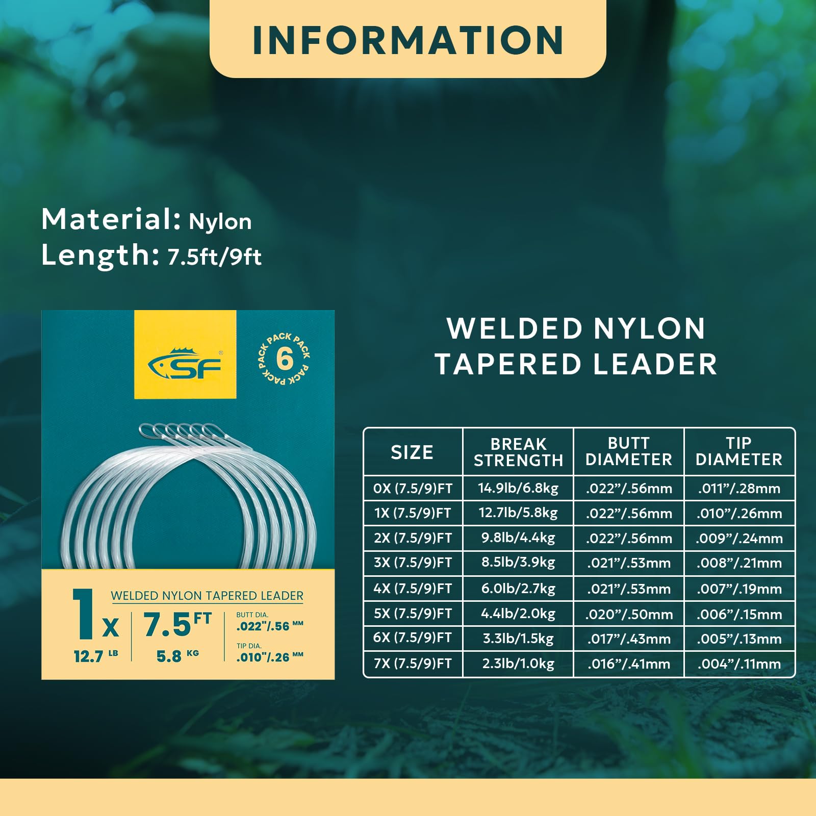 Snapklik.com : SF Welded Tapered Leader Fly Fishing