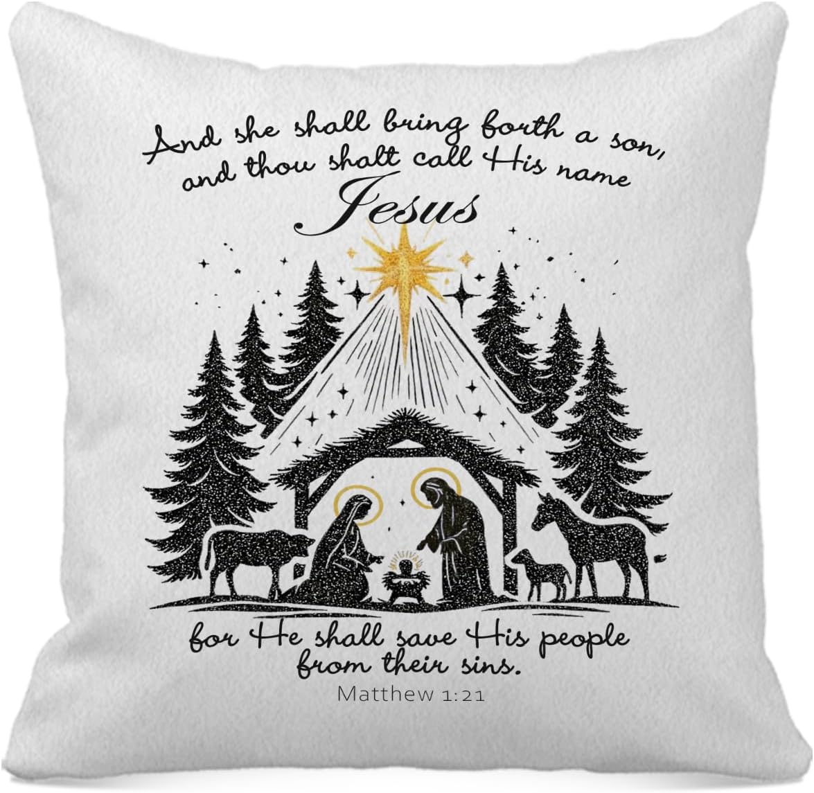 Amazon.com: grapehiker Christian Christmas Nativity Pillow Covers 18x18 ...