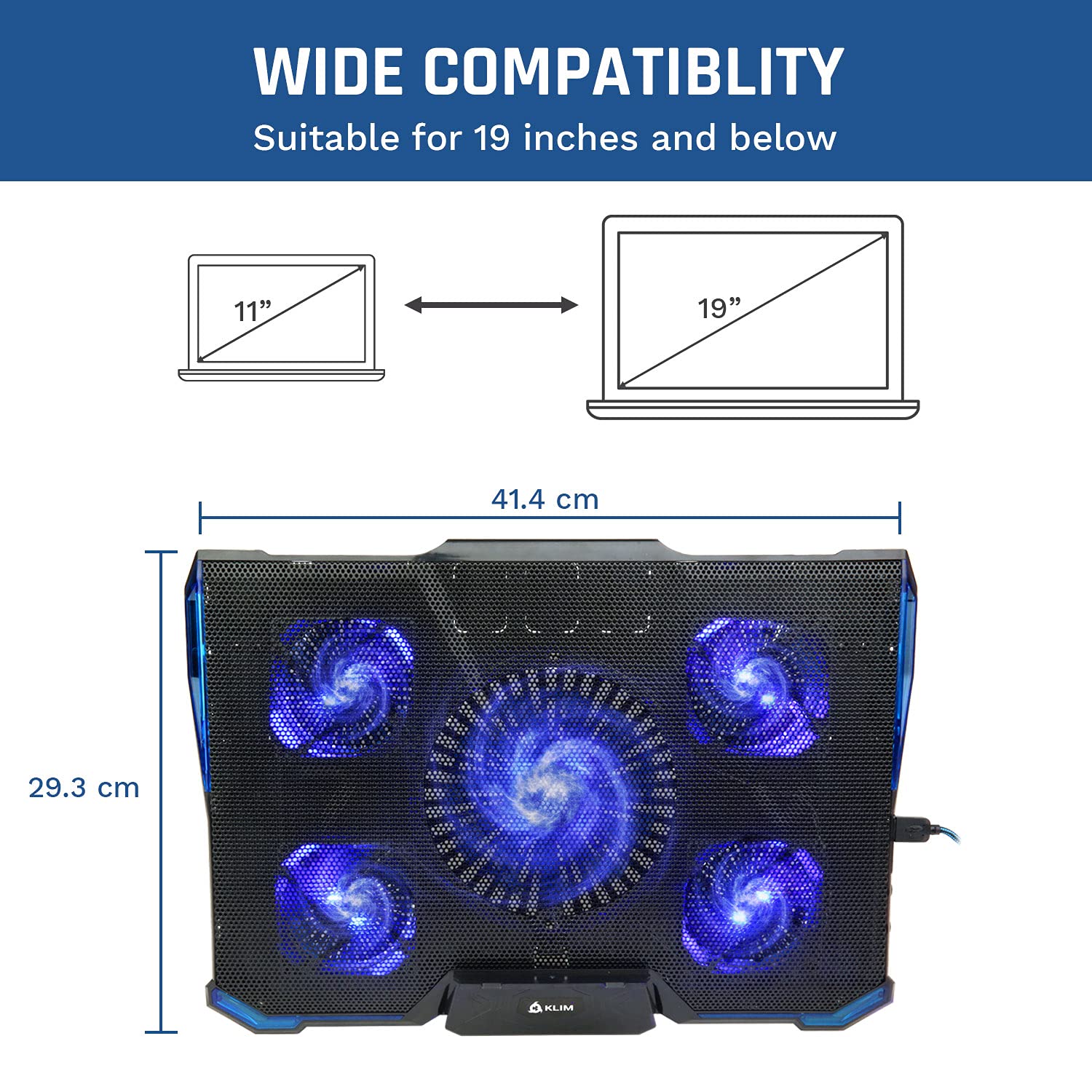 KLIM Cyclone - Laptop Cooling Stand - Maximal Cooling - XL Laptop Stand ...