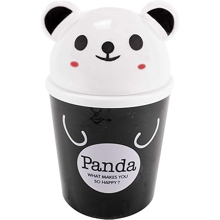 TRIXES Mini Desktop Panda Storage Bin Rubbish Trash Can Bucket : Amazon ...