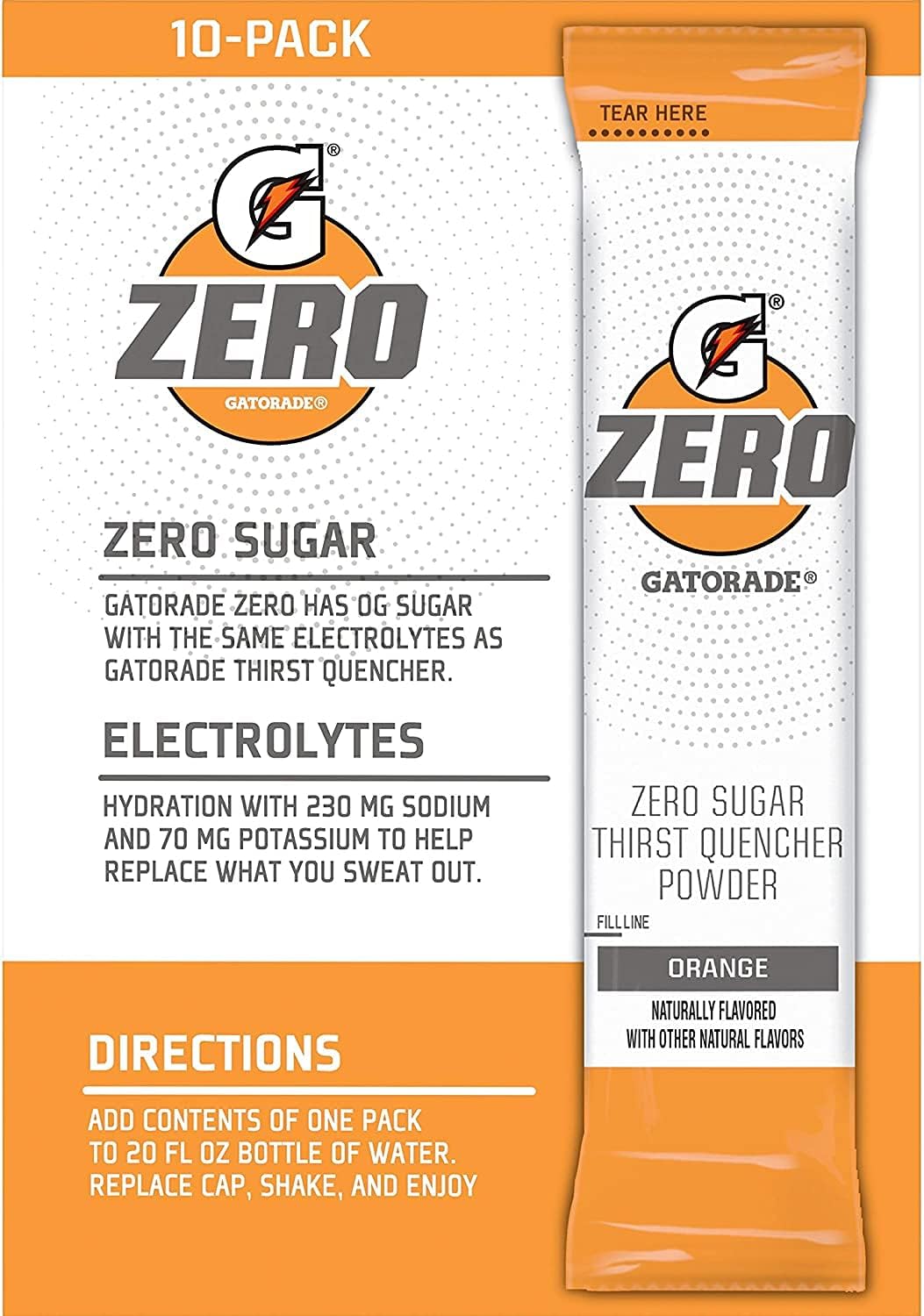 Amazon.com : Gatorade G Zero Powder, Fruit Punch Variety Pack, 0.10oz ...