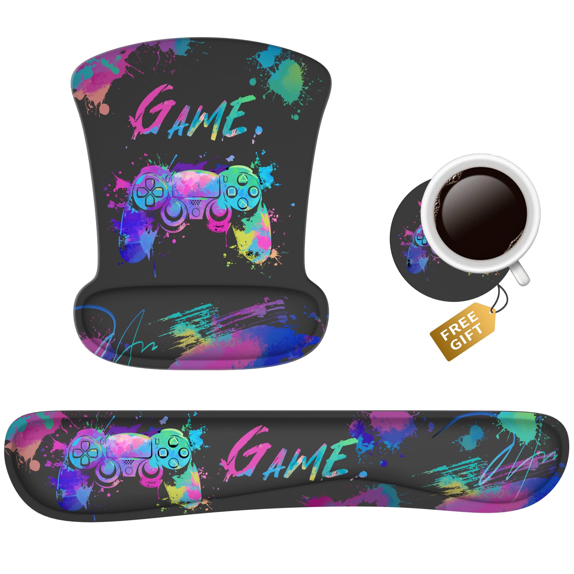 Amazon.com: Eyrozill 3 in 1 Mouse Pad Sets with Keyboard Wrist Rest ...