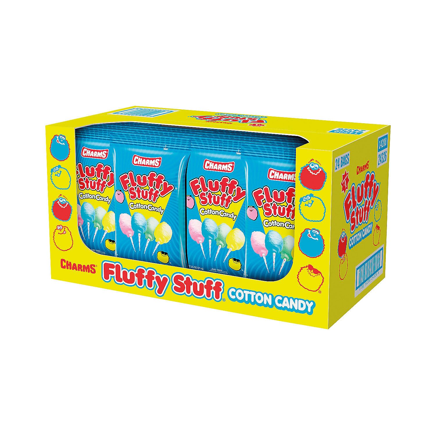 Amazon.com : Fluffy Stuff Cotton Candy, 2.5-Ounce Packages (Pack of 24 ...