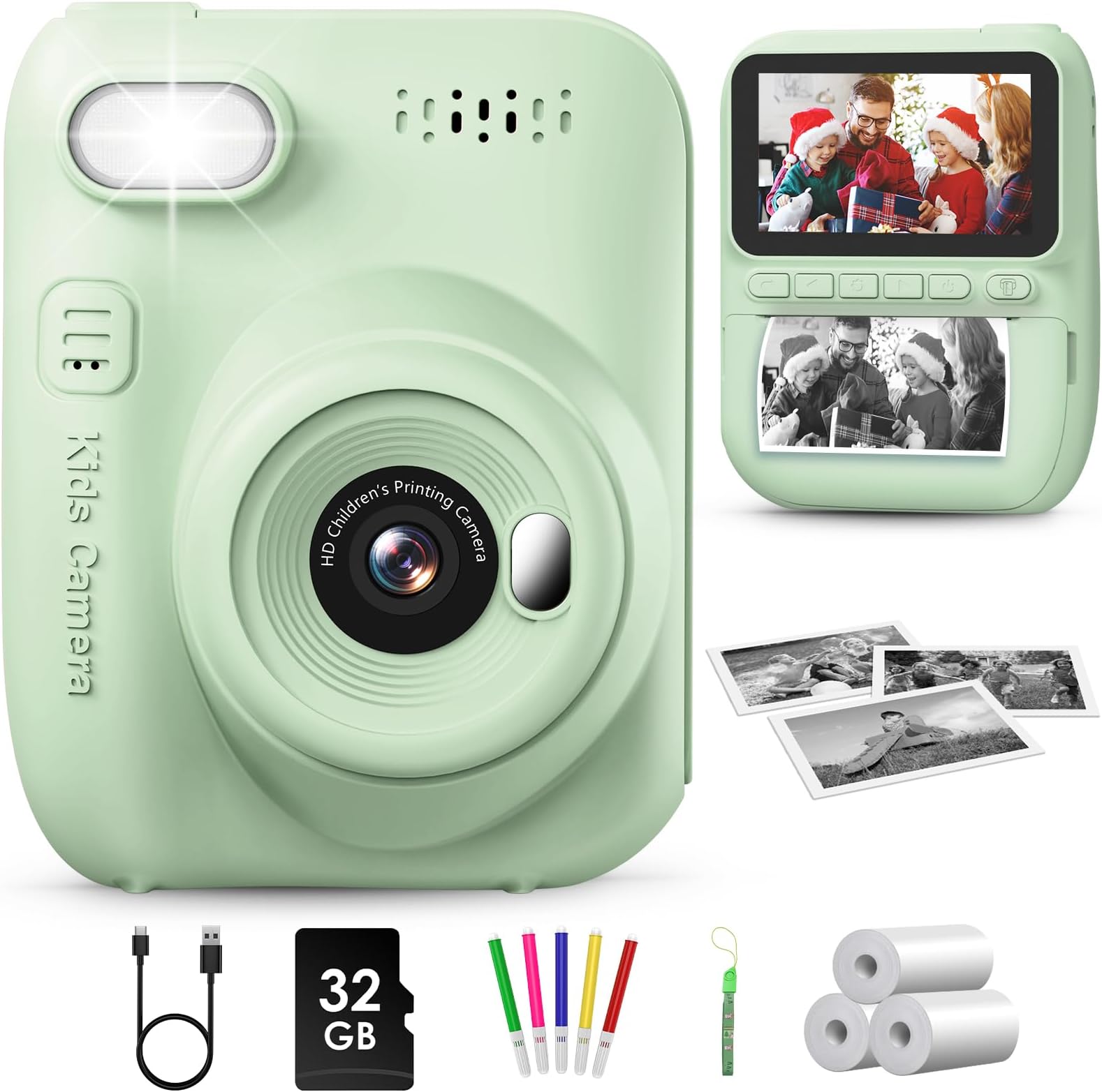 HiMont Kids Camera Instant Print, 1080P Instant Print Camera for Kids ...