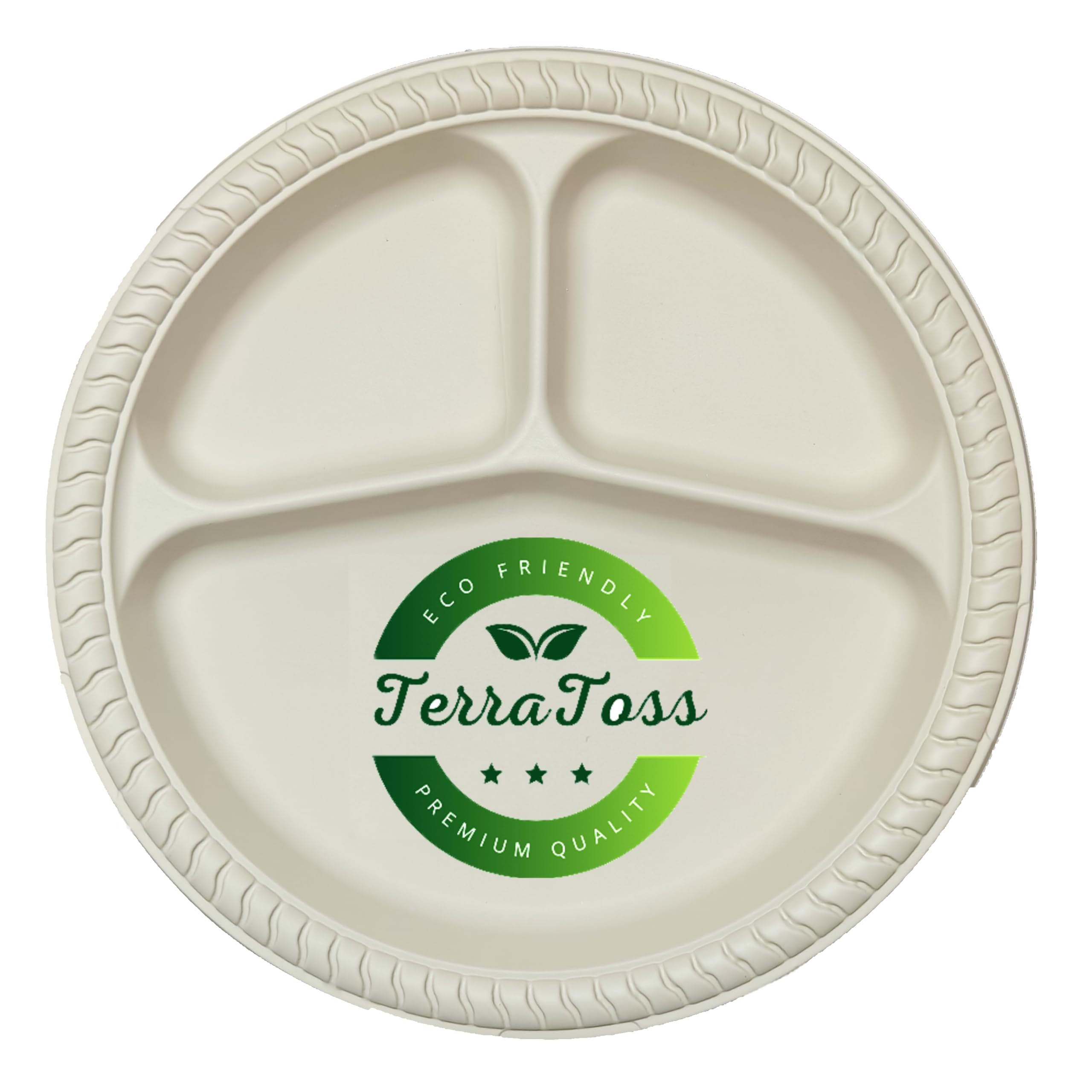 Buy TerraToss Disposable Plates 100% Biodegradable | 10 inch 3 ...