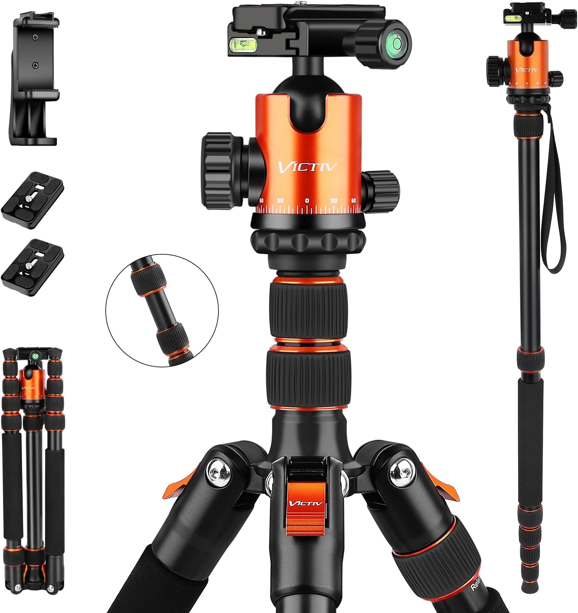 Amazon.com : Victiv 72 inch Camera Tripod, Tall Tripod for Camera Cell ...