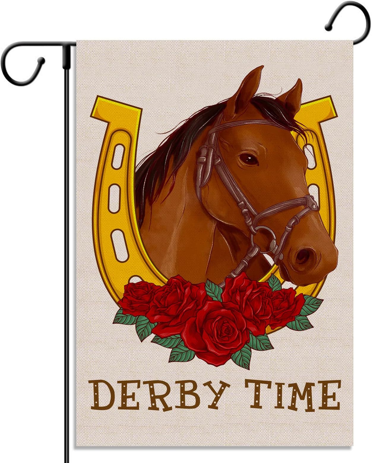 Amazon.com: Uniwish Burlap Run for the Roses Banner Kentucky Derby ...