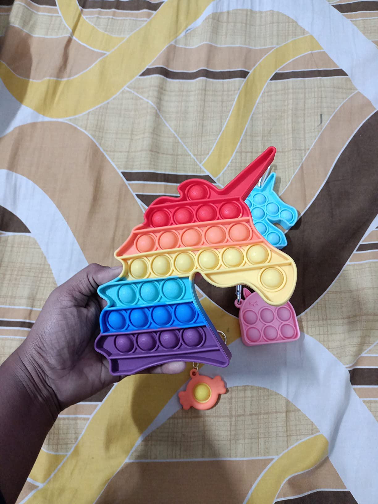 FunBlast Unicorn Pop it Toy for Kids - Pop It Key Rings/Key Chain ...