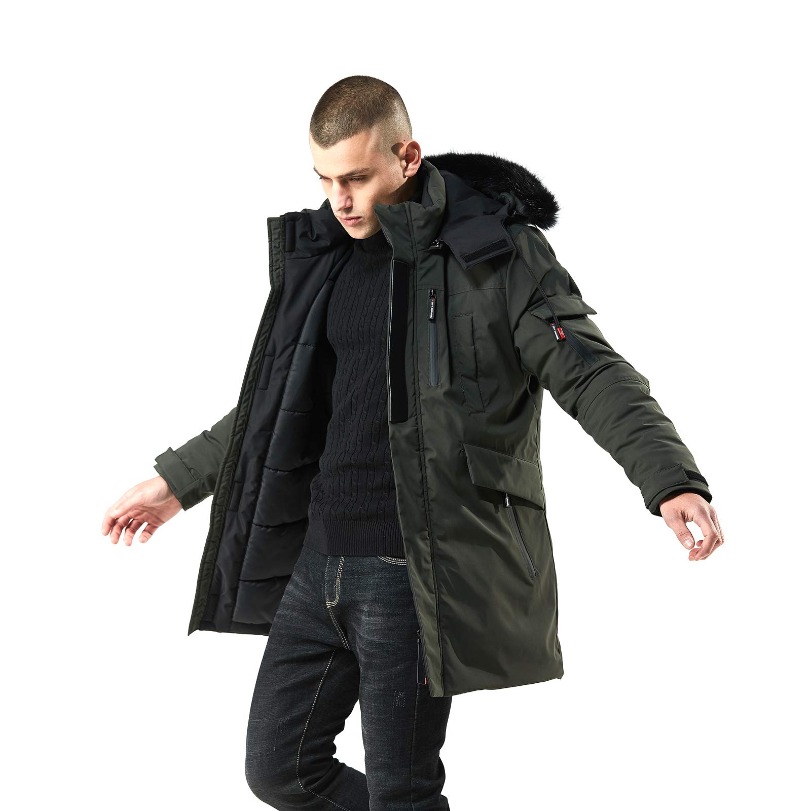 Snapklik.com : WEEN CHARM Mens Warm Parka Ski Jacket Water Resistant ...