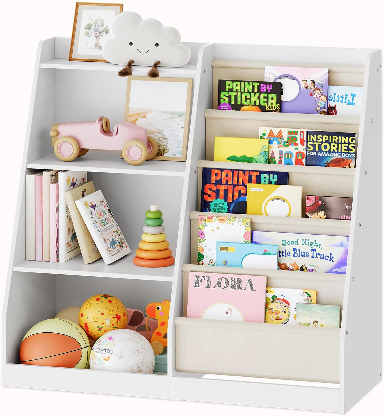 Amazon.com: Creso hom 3 Tier Kids Bookshelf, Toddler Bookshelf and Toy ...