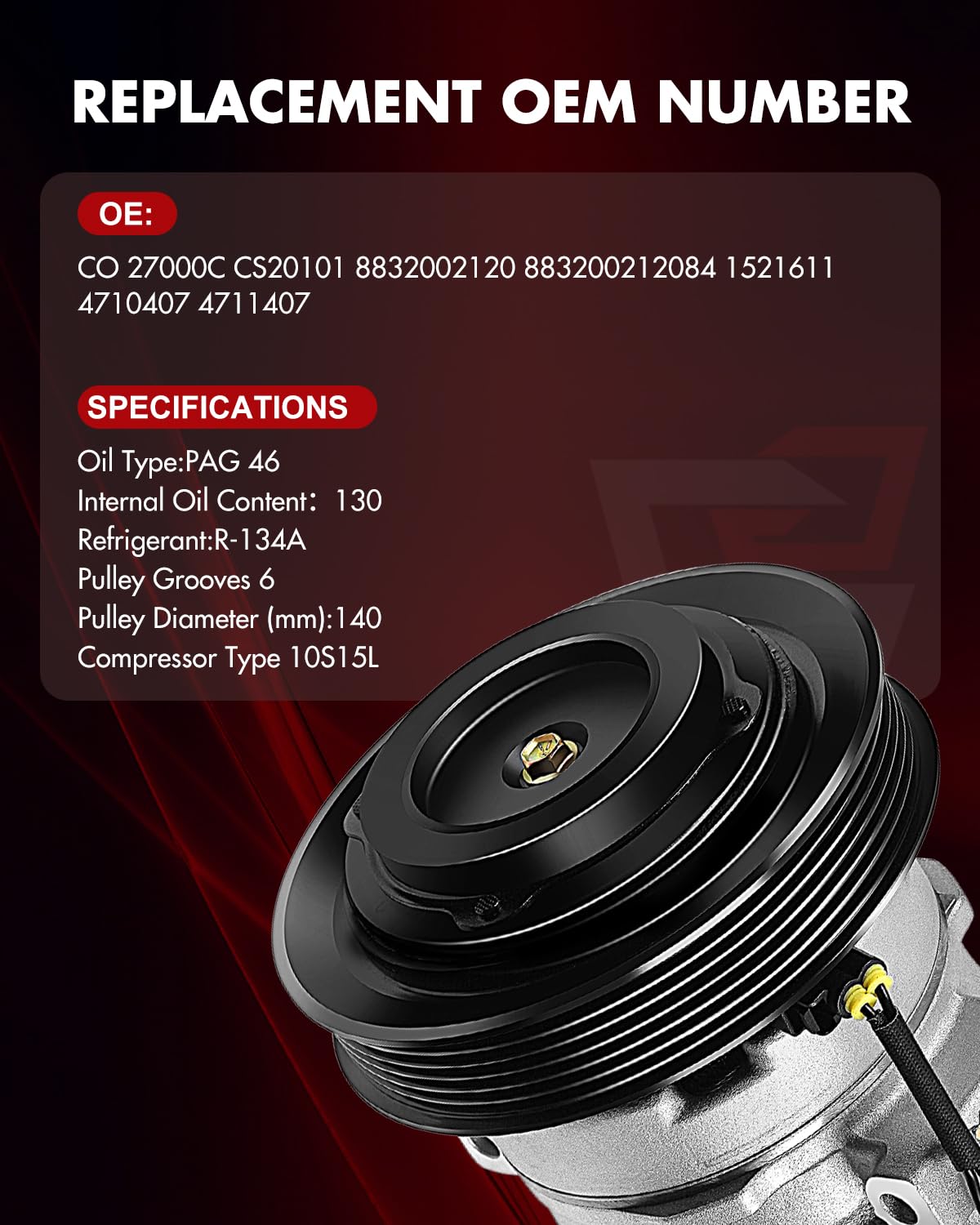 A/C Compressor Kit 1.8L 77391 A/C Compressor Kit For 2003-2008 Toyota ...