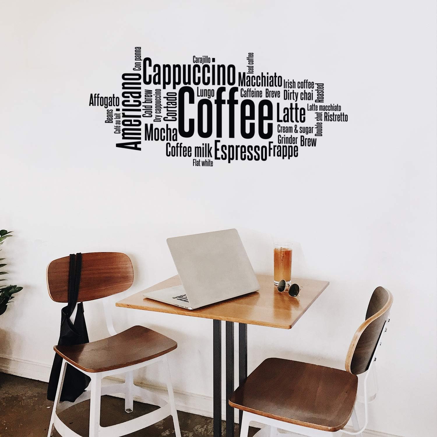 Amazon.com: Vinyl Wall Art Decal - Types of Coffee - 22" x 46.5 ...