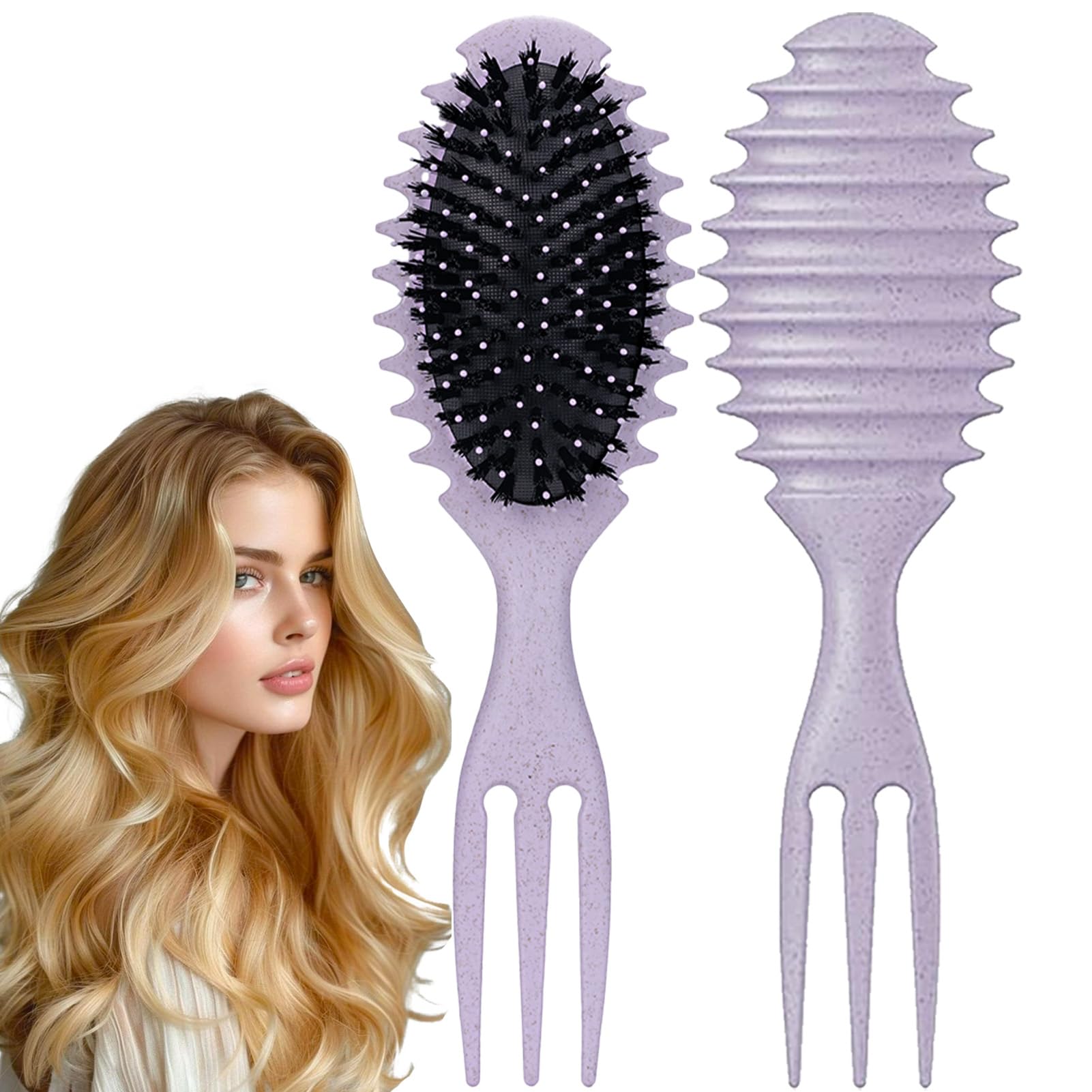 Amazon.com : Curly Hair Brush Boar Bristle Curl Defining Brush for Curl ...