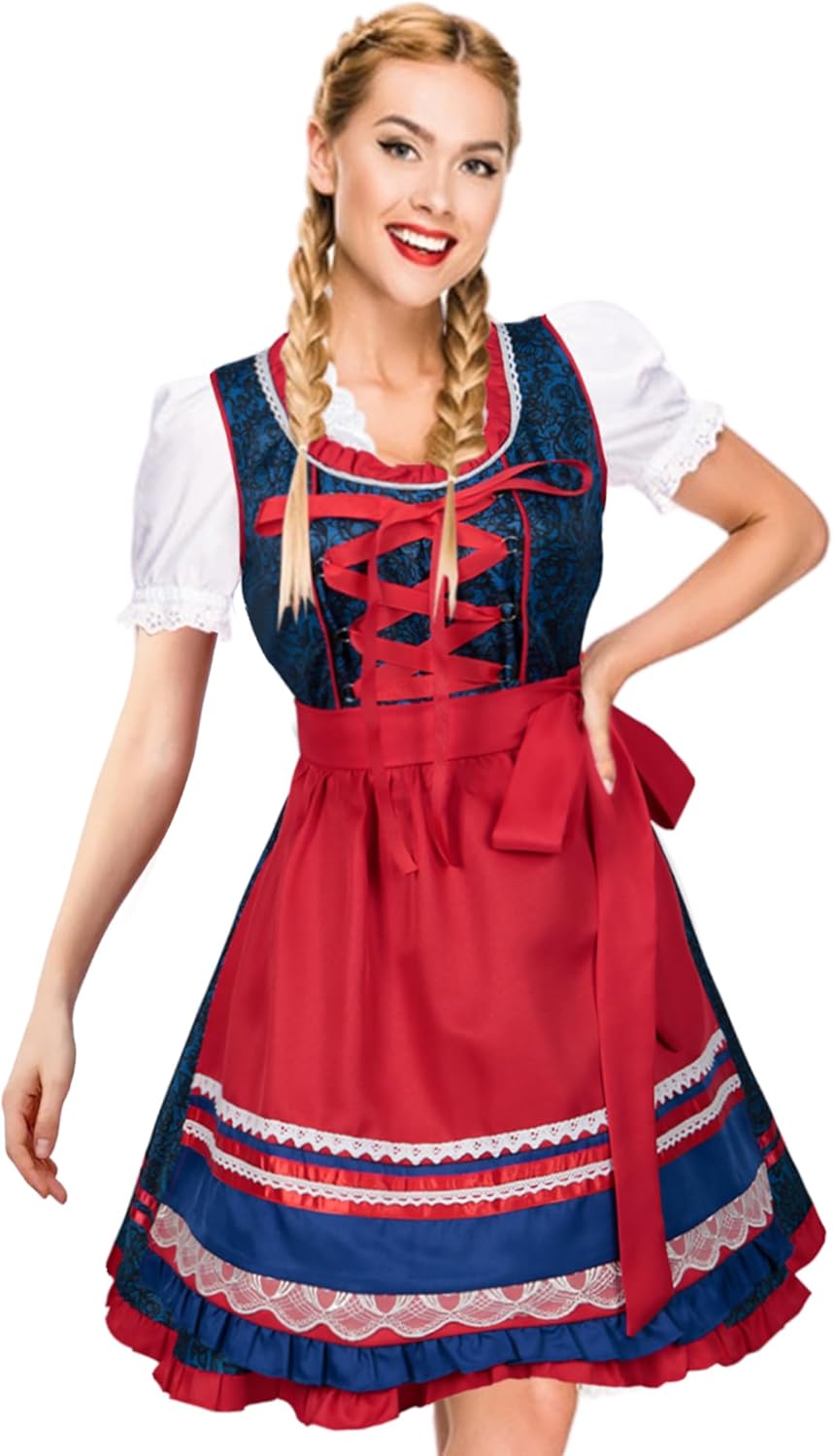 Amazon.com: SOOFILM Women's Oktoberfest Costumes German Dirndl Dress ...