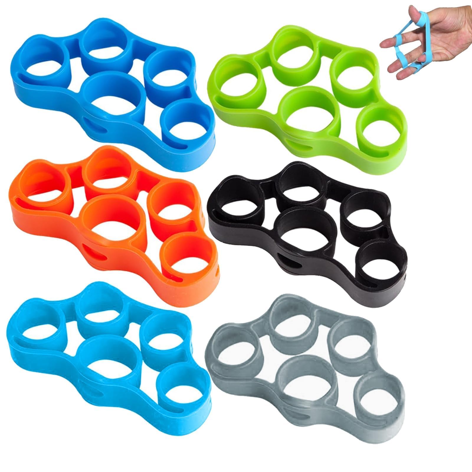 6 Pcs Finger Strengthener, Finger Exerciser, Finger Exerciser & Hand ...
