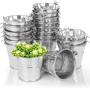 20Pcs Mini Metal Bucket 6CM Mini Metal Hanging Flower Pots Plant Pots ...