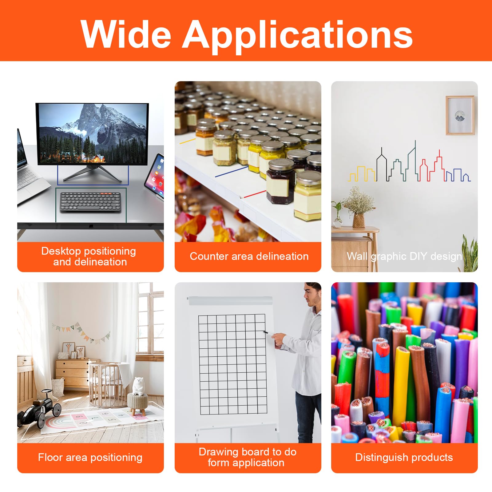 Snapklik.com : Utron Whiteboard Tape - 12 Rolls Assorted Colors