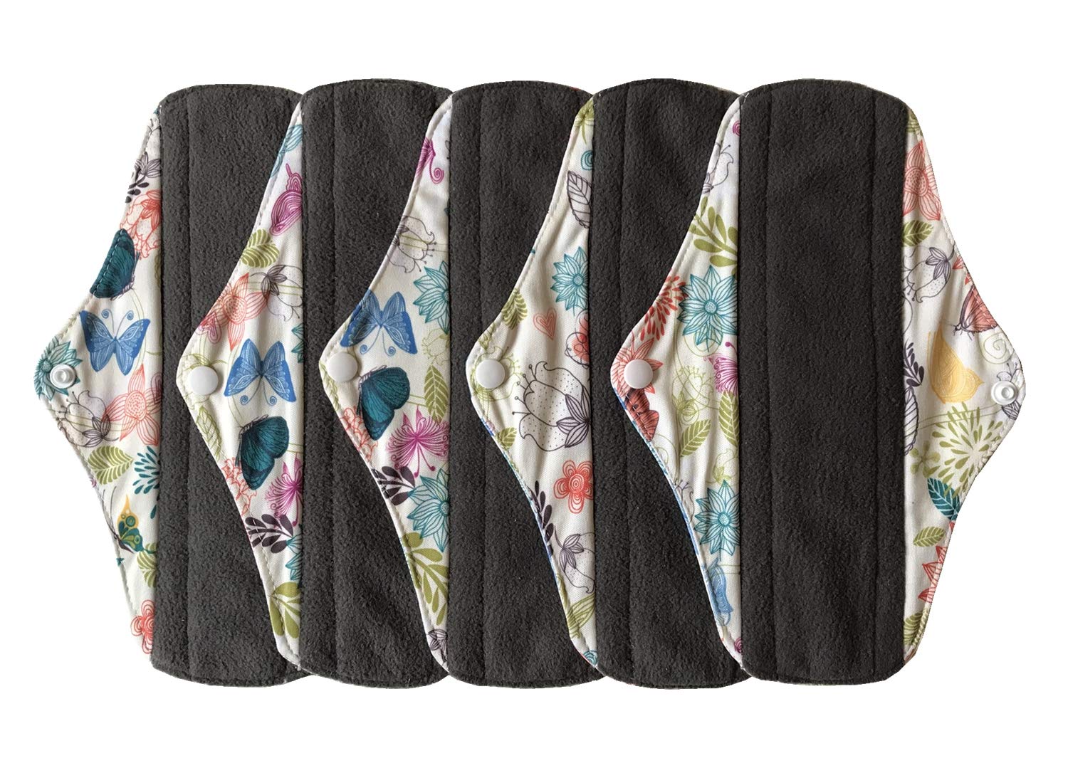 Amazon.com: 5 Pieces Charcoal Bamboo Mama Cloth/Menstrual Pads/Reusable ...