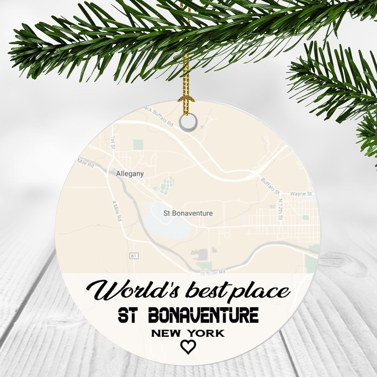Amazon.com: World's Best Place St. Bonaventure New York Ornament New ...