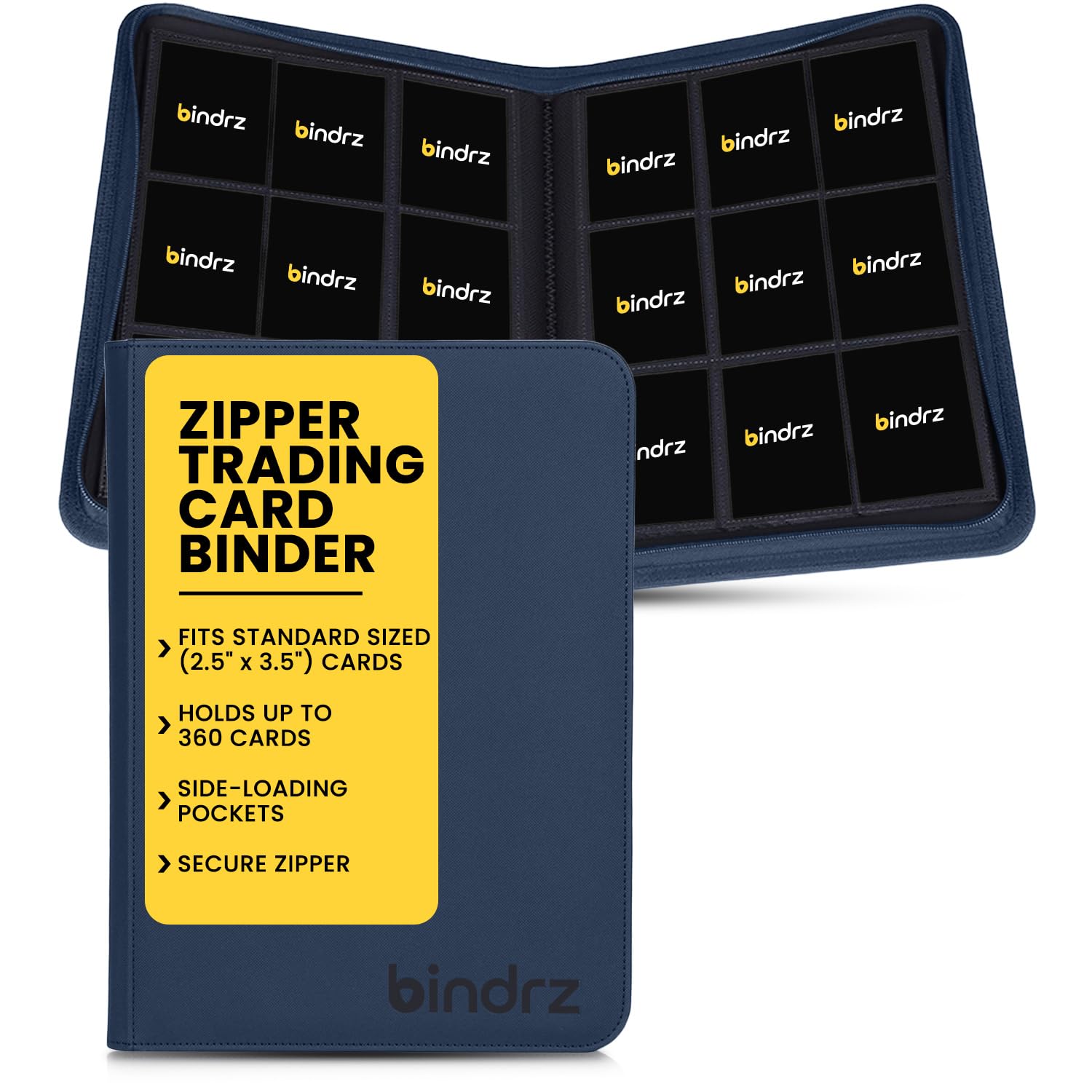 Amazon.com: bindrz Trading Card Zipper Binder - Premium 9 Pocket Card ...