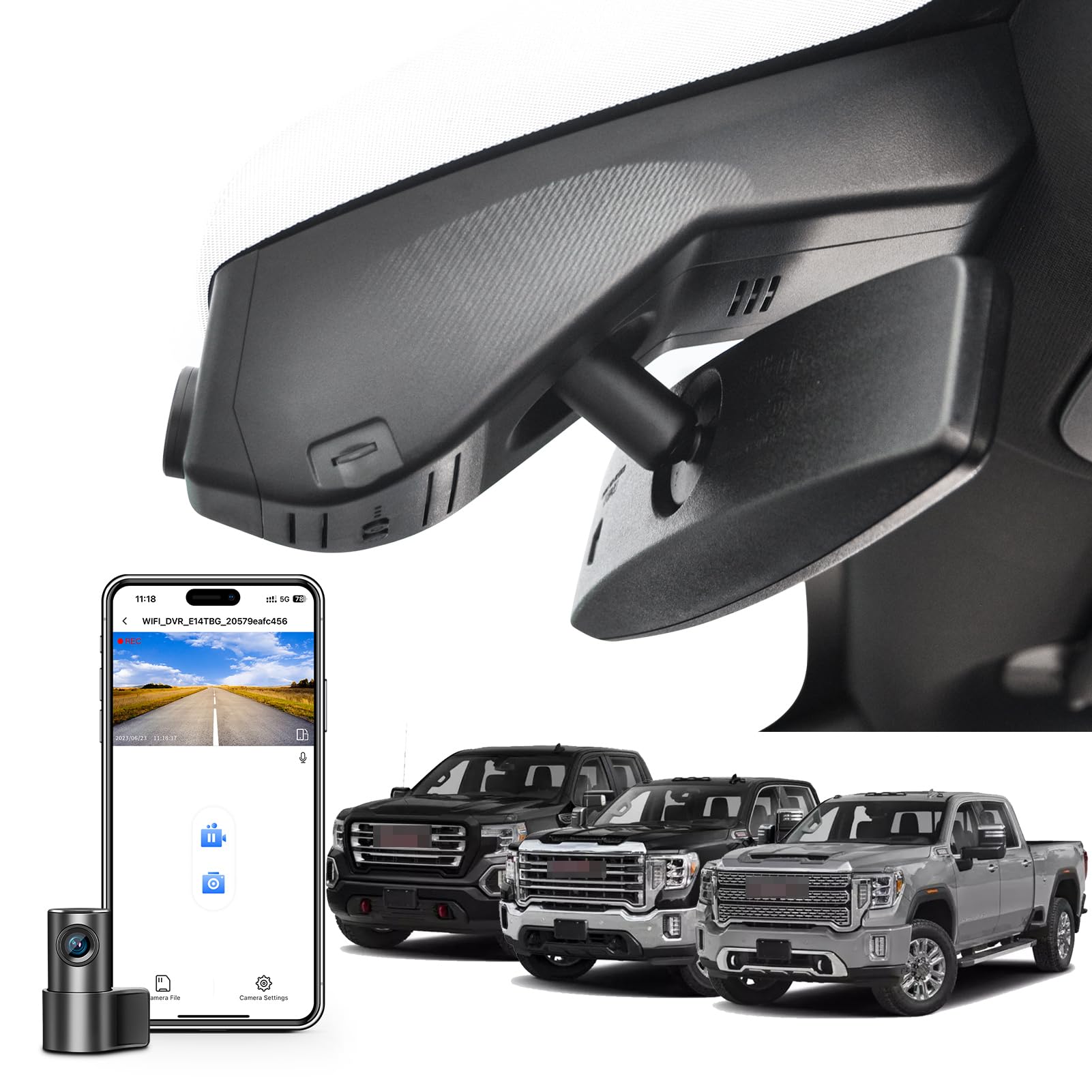 Amazon.com: Mangoal Front 4K & Rear 1080P Dash Cam for GMC Sierra 1500 ...