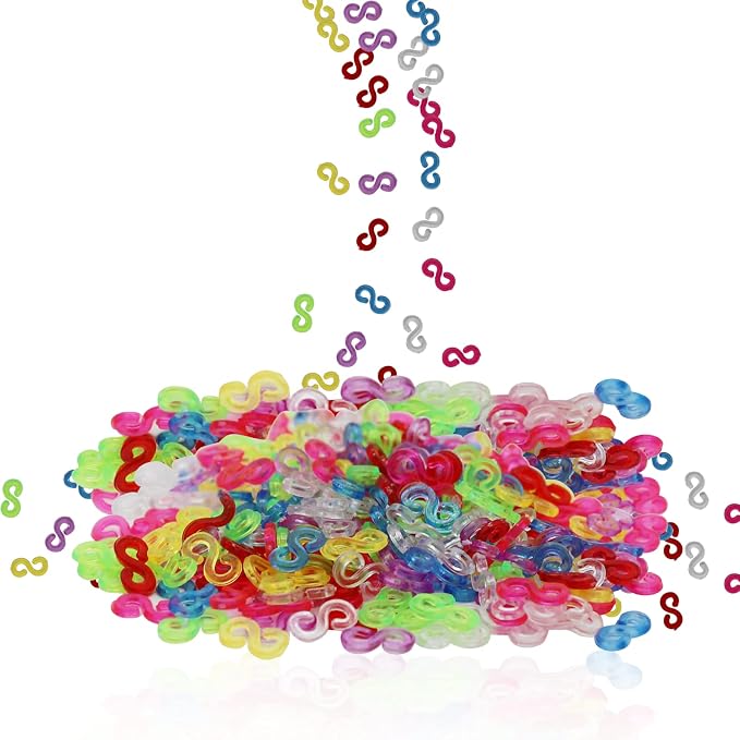 Aidi 240Pcs Loom Bands S Clips, Colorful Rubber Band Connectors Refills ...