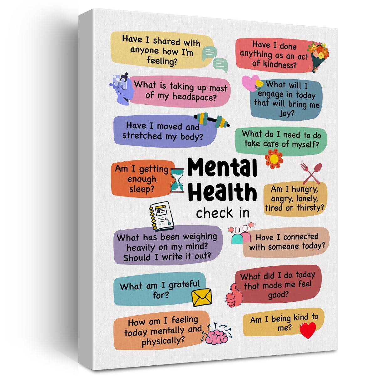 Amazon.com: Therapy Office Wall Art Mental Health Check in Poster ...