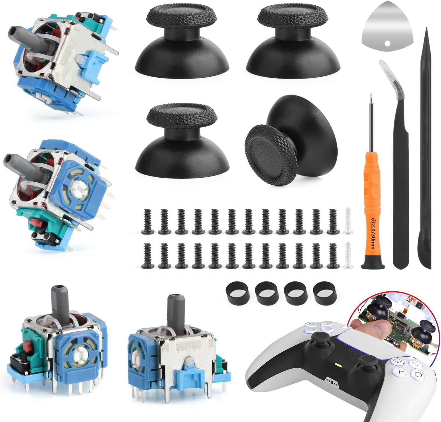 PS5 Analog Stick Joysticks Replacement 3D Controller Sensor Module for ...