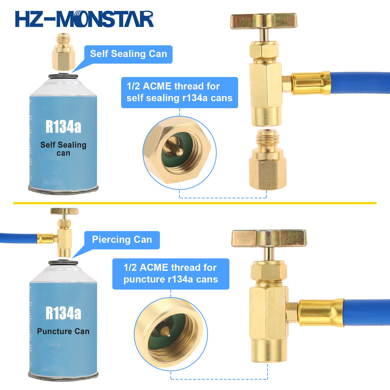 Snapklik.com : R134a R22 Refrigerant Recharge Hose Kit Including BPV31 ...