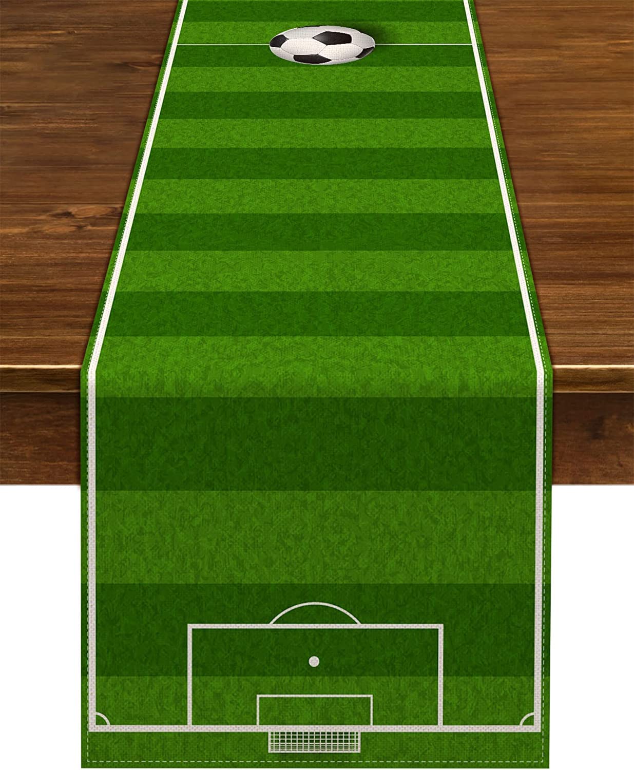 Amazon.com: Nepnuser Linen Soccer Table Runner Sport Table Decoration ...