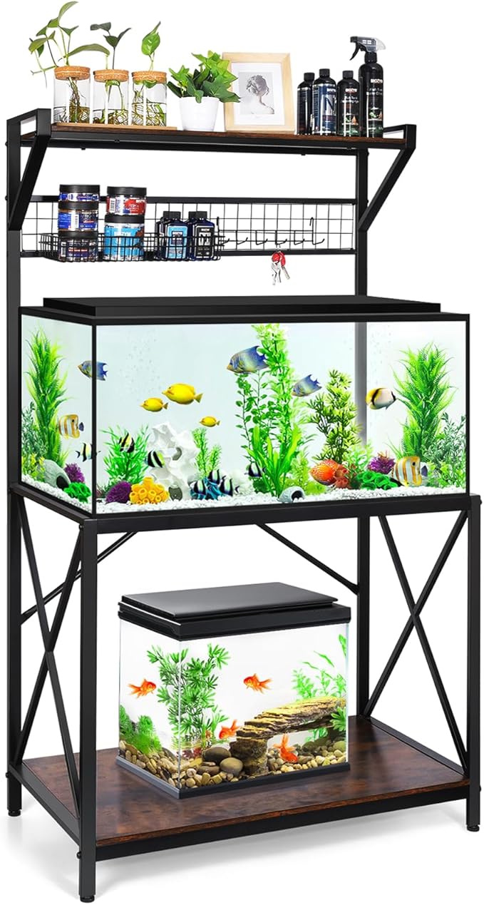 Amazon.com : 40 Gallon Fish Tank Stand, Vertical Three Tier Metal ...