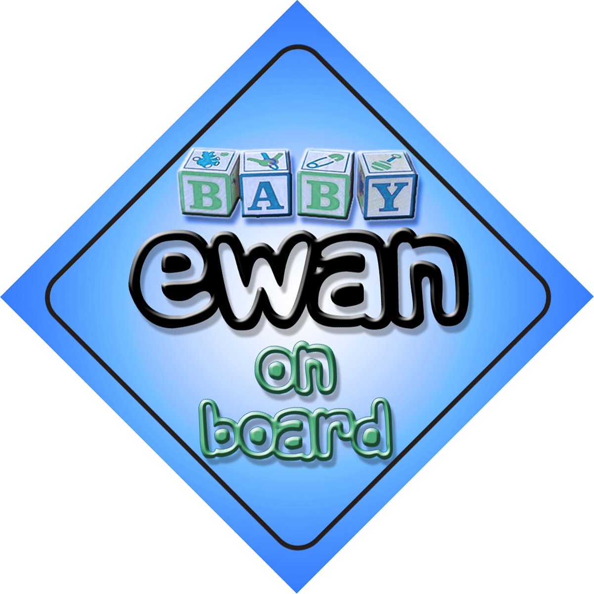 Amazon.com: Baby Boy Ewan on Board Novelty car Sign Gift/Present for ...