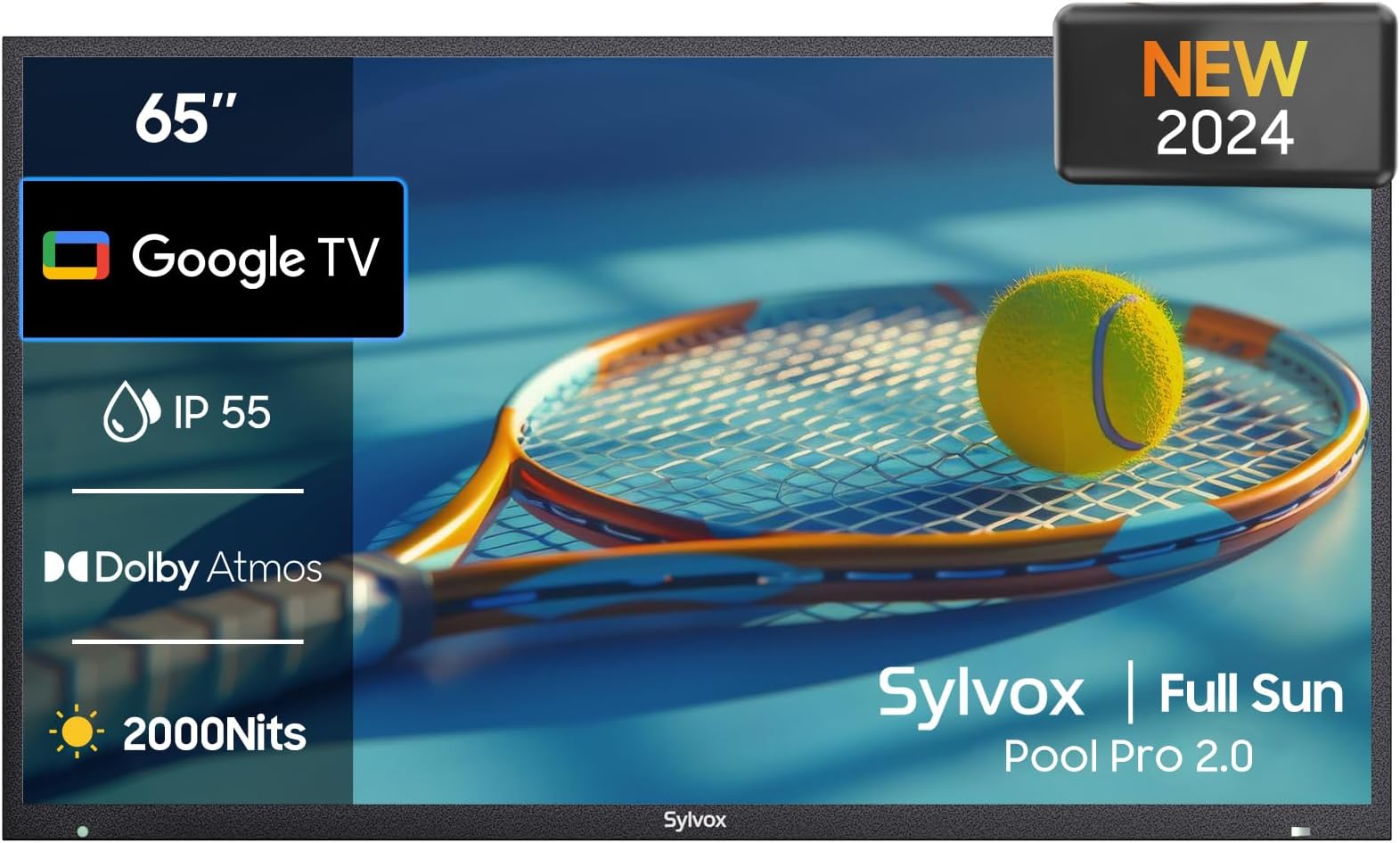 Amazon.com: SYLVOX Outdoor TV, 65-inch Waterproof Smart TV, 2000nits ...