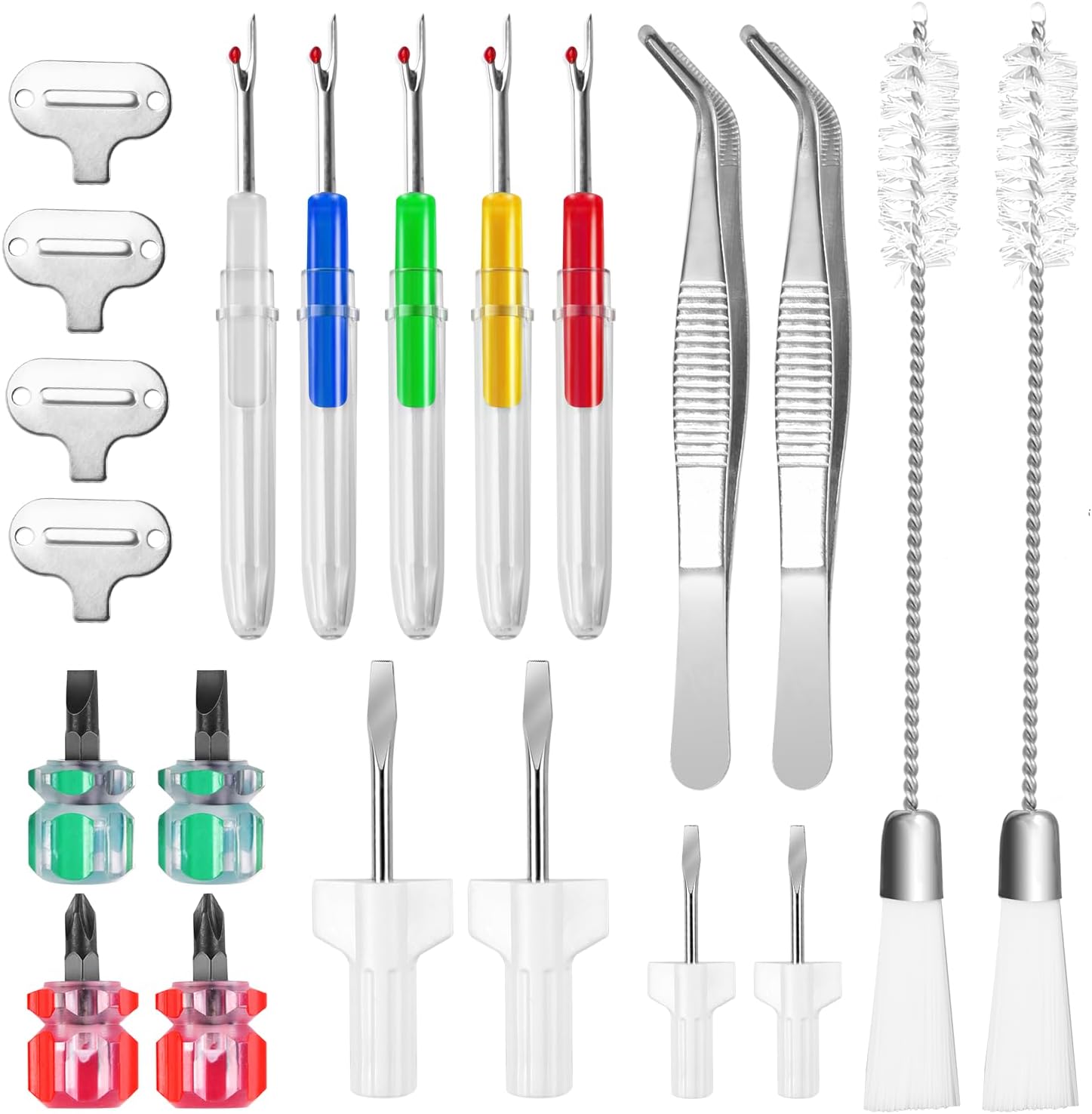 Amazon.com: 21PCS Sewing Machine Cleaning Kit Include Tweezers Double ...