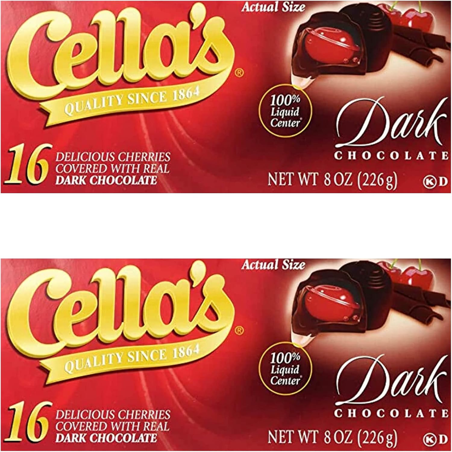 Dark Chocolate Covered Cherries Bundle. Includes Two-8 Oz Boxes of ...